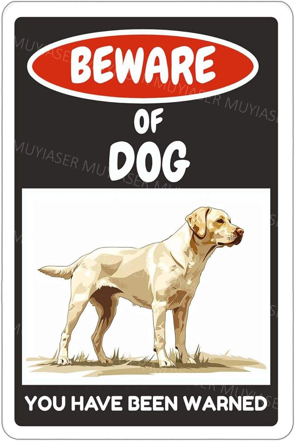 Beware Of Dog Sign Labrador You Have Been Warned Aluminum Metal Tin ...