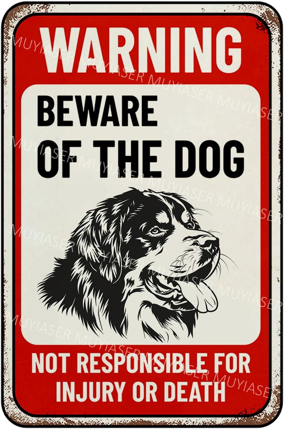 Beware Of Dog Sign Mastiff Warning Sign Metal Tin Signs Outdoor Yard ...