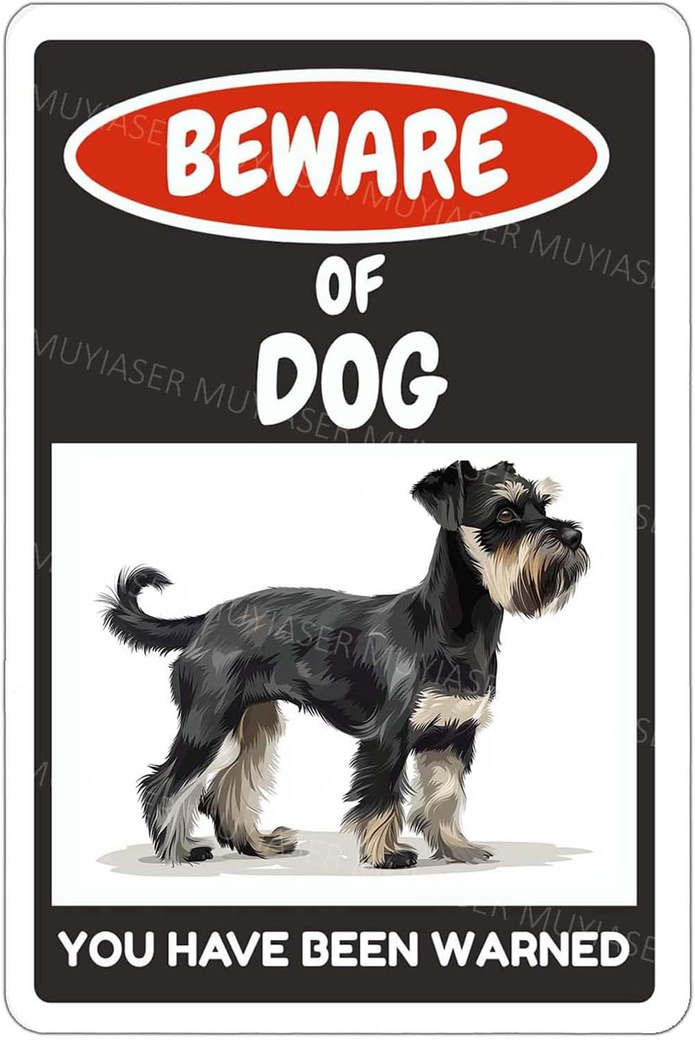 Beware Of Dog Sign Schnauzer You Have Been Warned Metal Tin Signs Door ...
