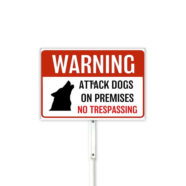 Beware Of Dog Sign: Warning - Attack Dogs on Premises,4.6X6 Inch No ...