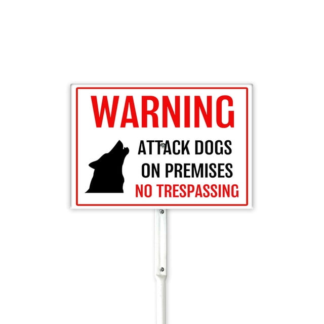 Beware Of Dog Sign: Warning - Attack Dogs on Premises,7X8.8 Inch No ...