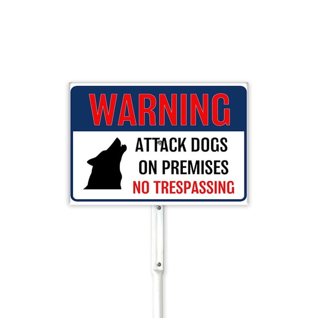 Beware Of Dog Sign: Warning - Attack Dogs on Premises,7X8.8 Inch No ...