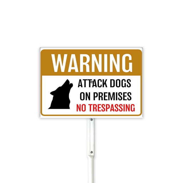 Beware Of Dog Sign: Warning - Attack Dogs on Premises,8X12 Inch No ...