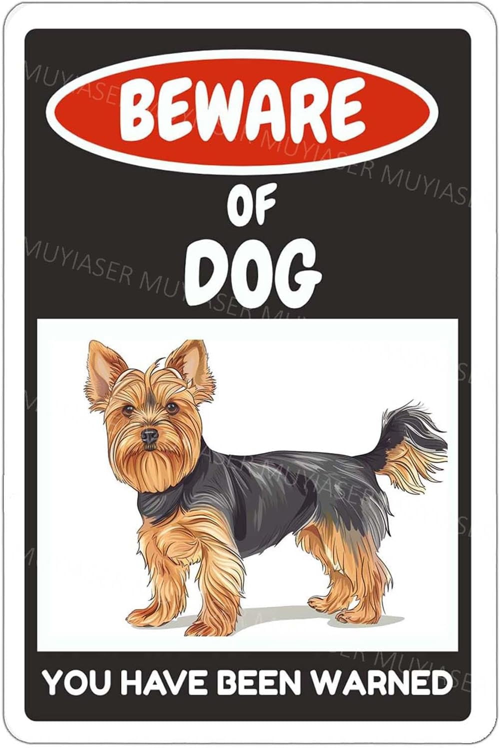 Beware Of Dog Sign Yorkie You Have Been Warned Aluminum Metal Tin Signs ...