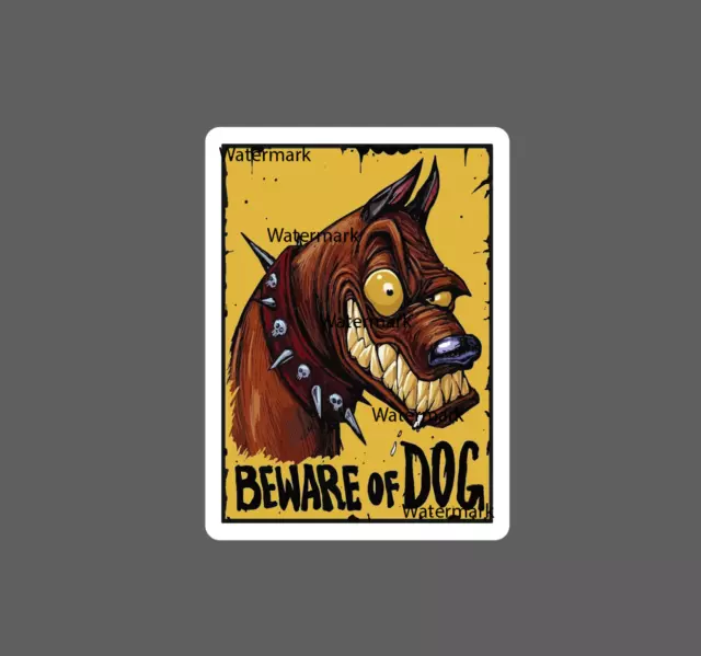 Beware Of Dog Sticker Scary Mean Bite Sticker Phone Decal Water Bottle ...