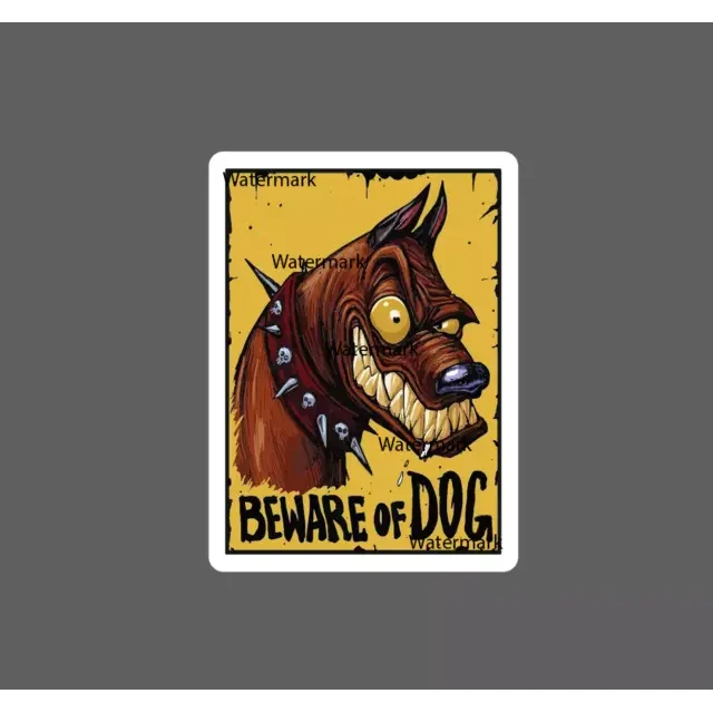 Beware Of Dog Sticker Scary Mean Bite Sticker Phone Decal Water Bottle ...