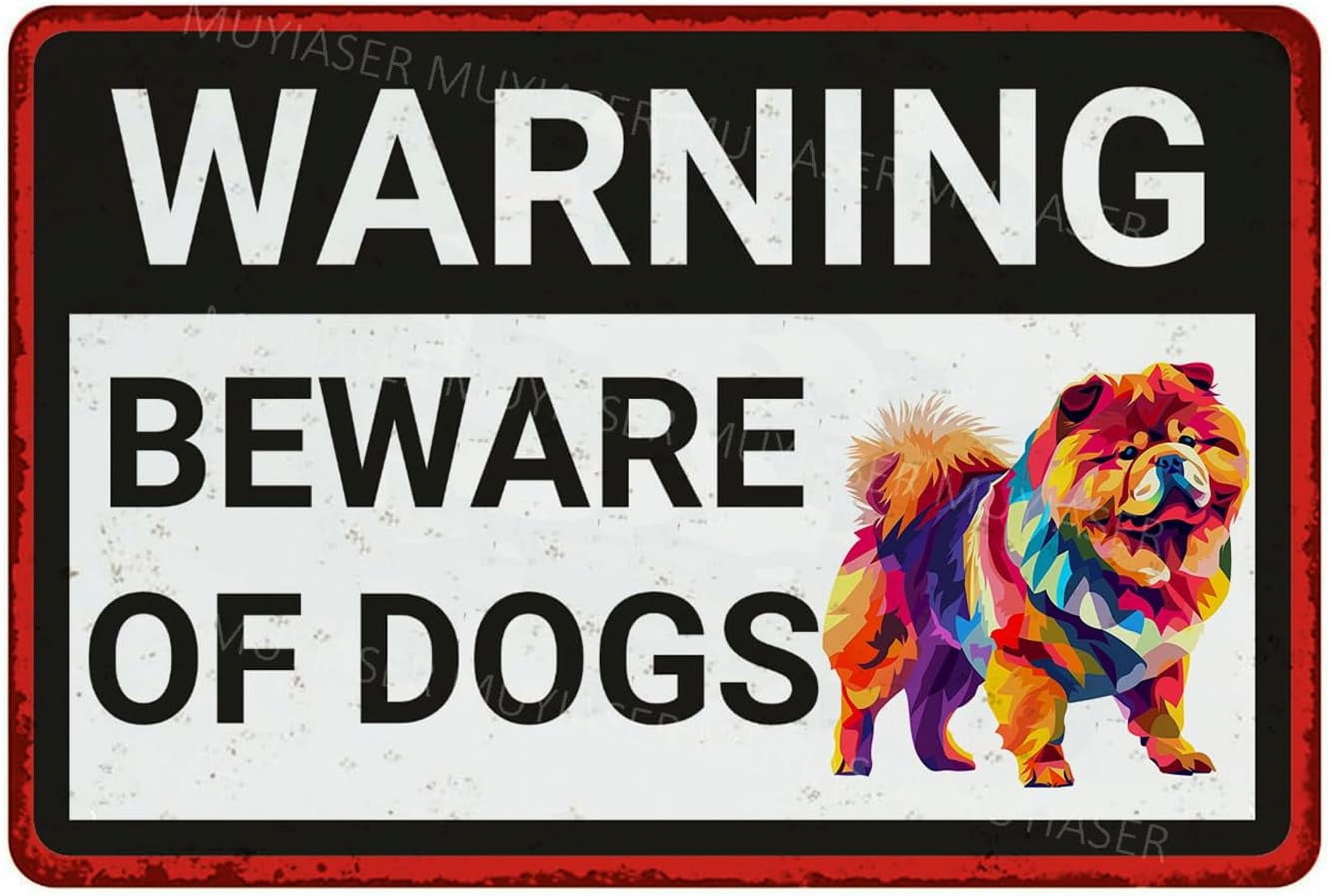 Beware Of Dogs Sign Chow Chow Metal Tin Signs Metal Tin Sign 8x12 Inch ...