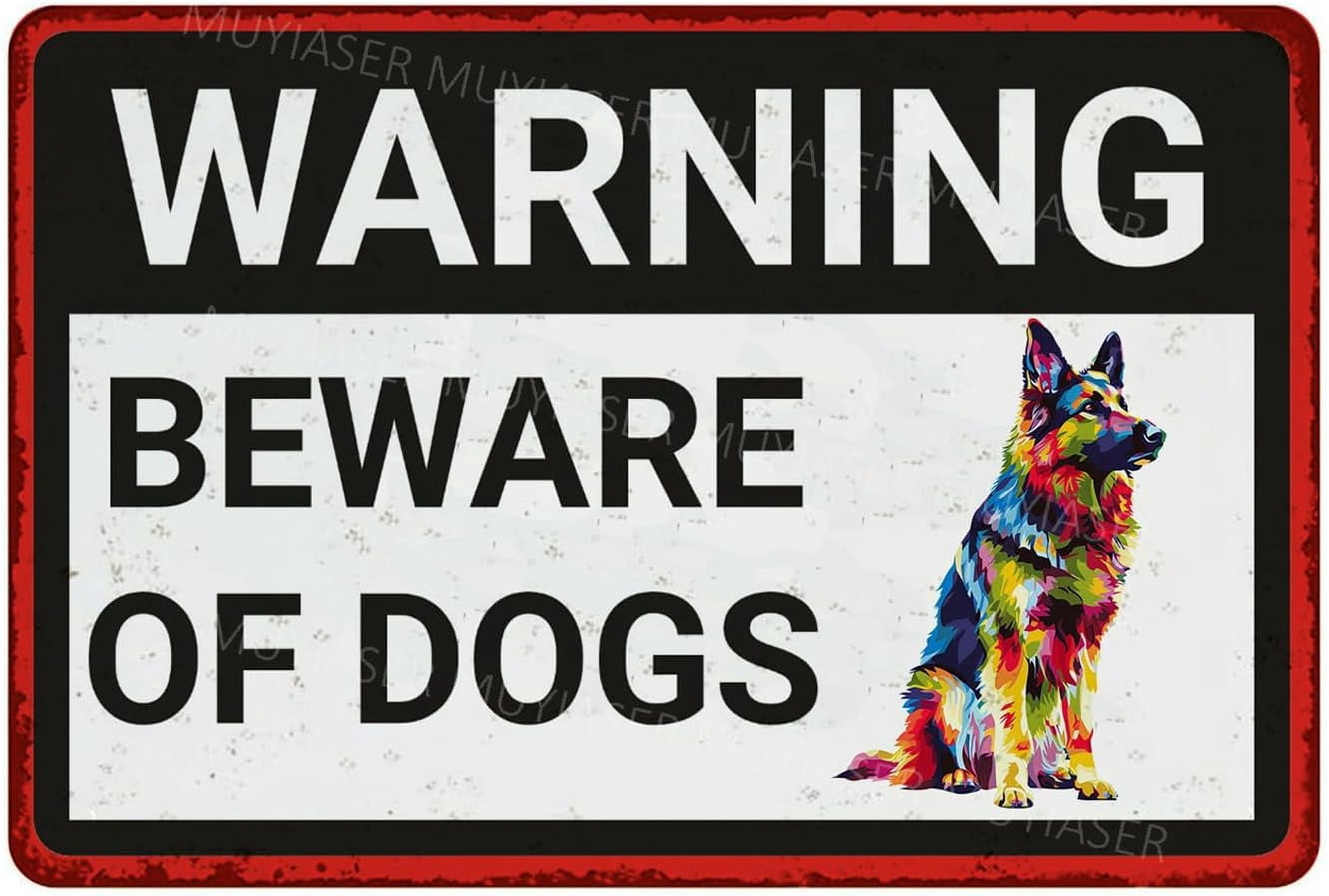Beware Of Dogs Sign German Shepherd Beware Of Dog Sign Aluminum Metal ...