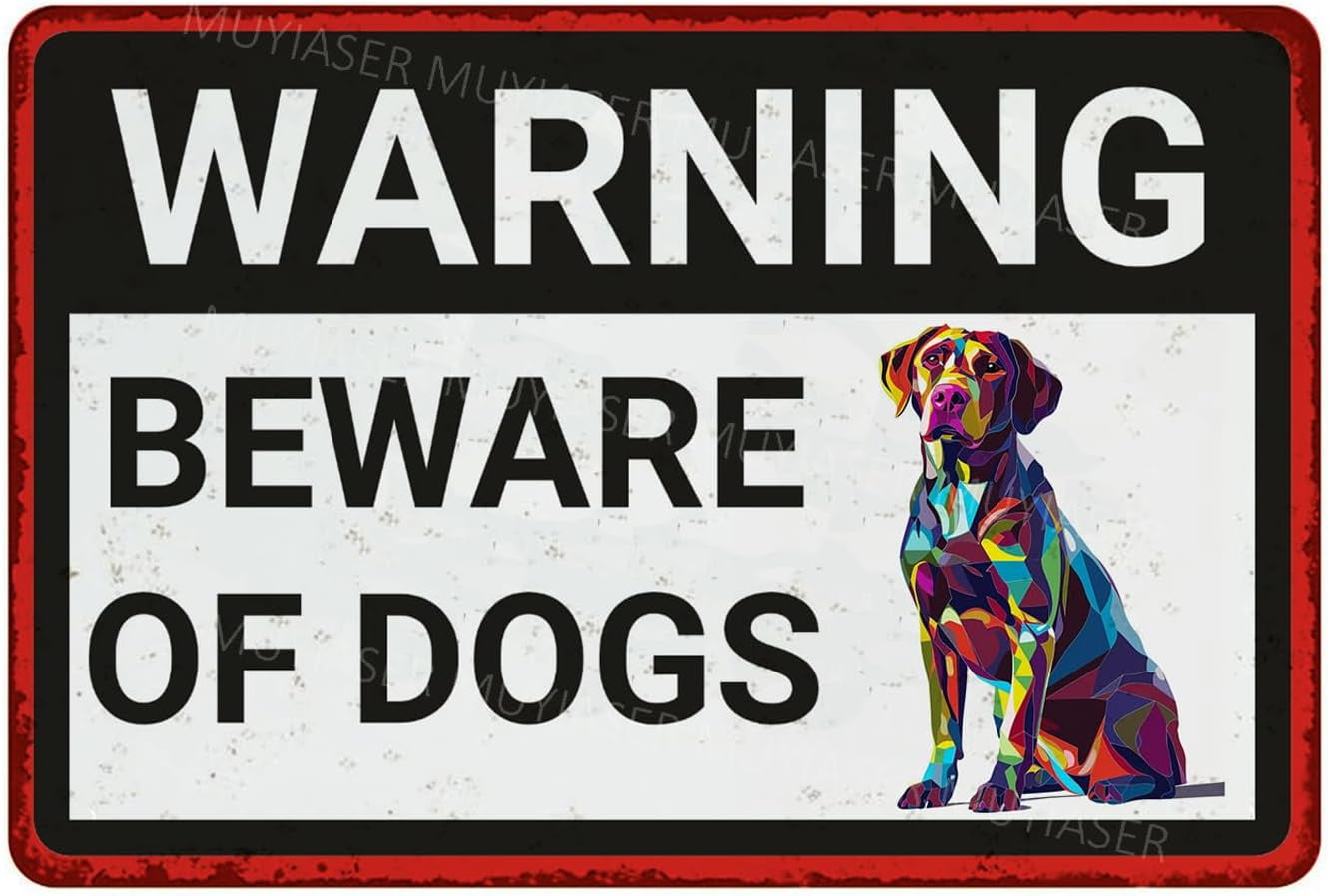 Beware Of Dogs Sign Labrador Beware Of Dog Sign Aluminum Metal Tin ...
