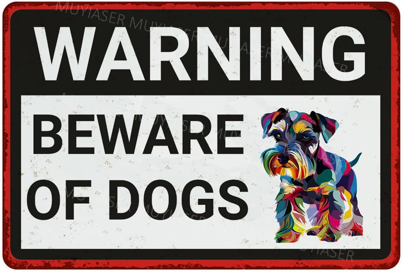 Beware Of Dogs Sign Schnauzer Beware Of Dog Sign Metal Tin Signs Door ...