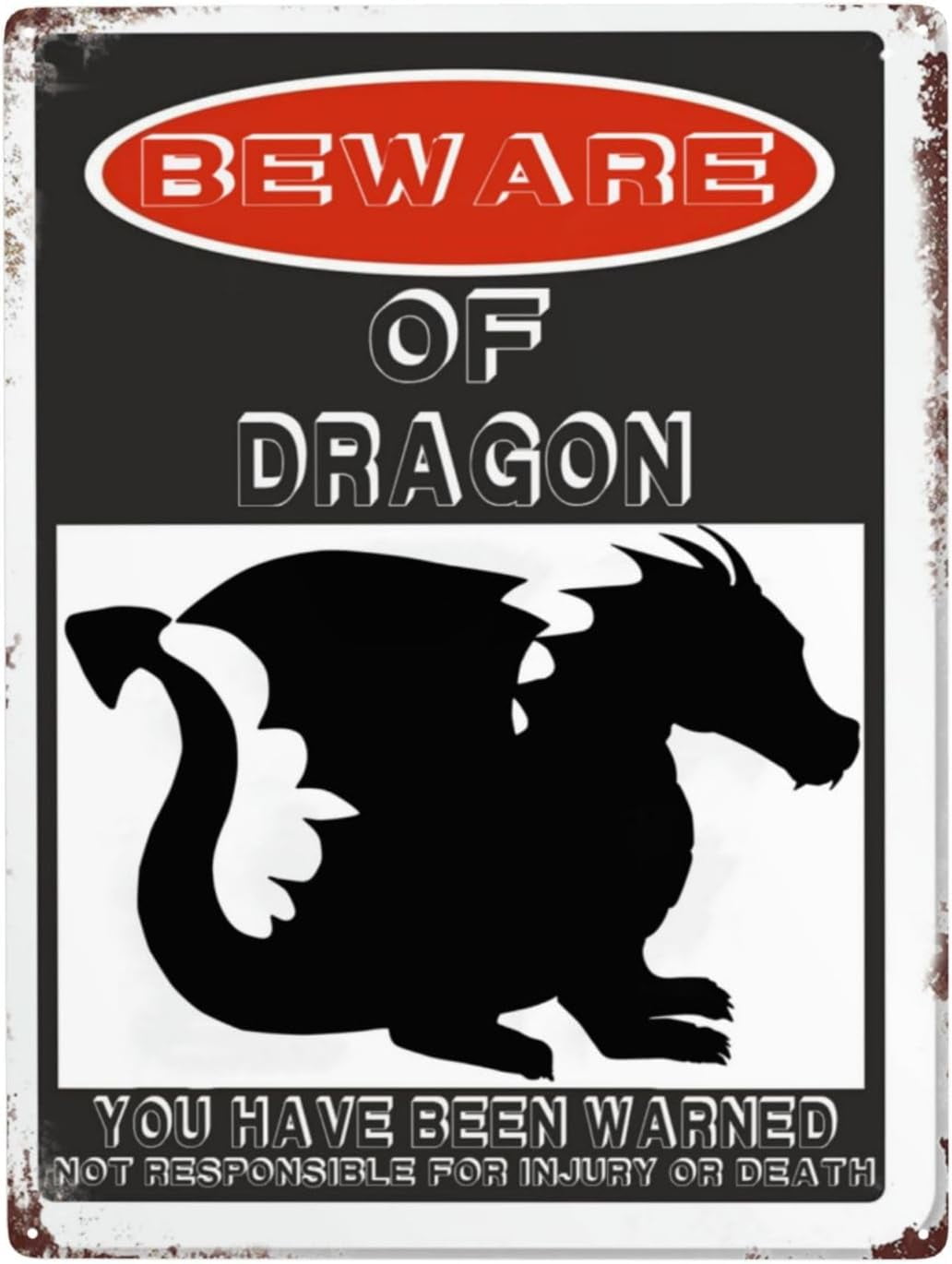 Beware Of Dragon Sign,12"X 16" Rust Free Beware Of Dragon Warning Signs ...