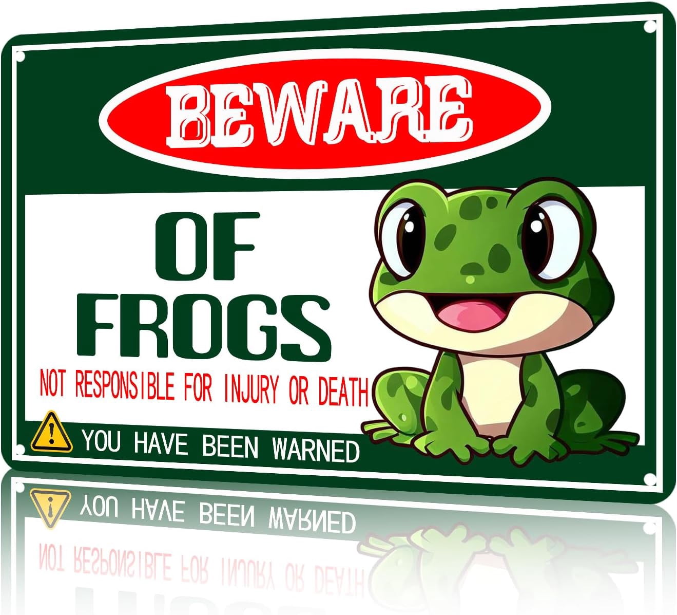 Beware Of Frog Metal Tin Sign Funny Frog Sign Gifts for Frog Lovers ...