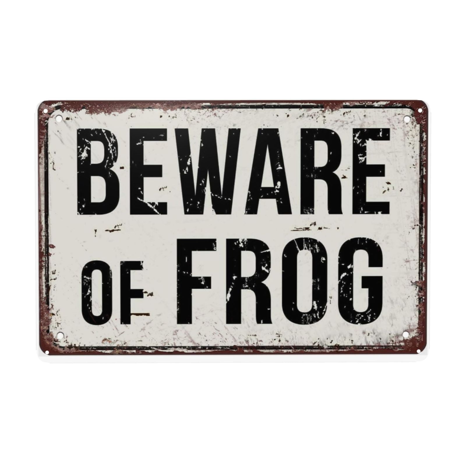 Beware Of Frog Vintage Metal Aluminum Tin Sign Door Signs Exterior Home ...