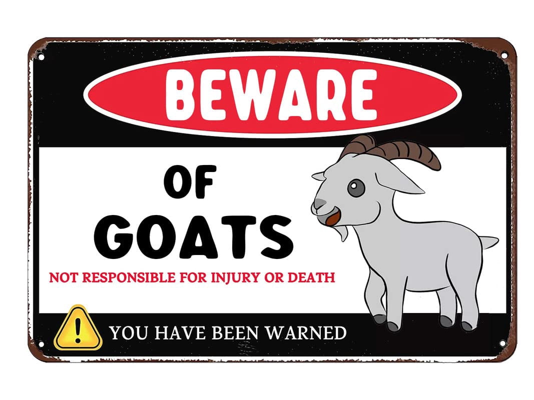 Beware Of Goat Sign Decor Goat Gifts For Goat Lovers - Goats Supplies ...