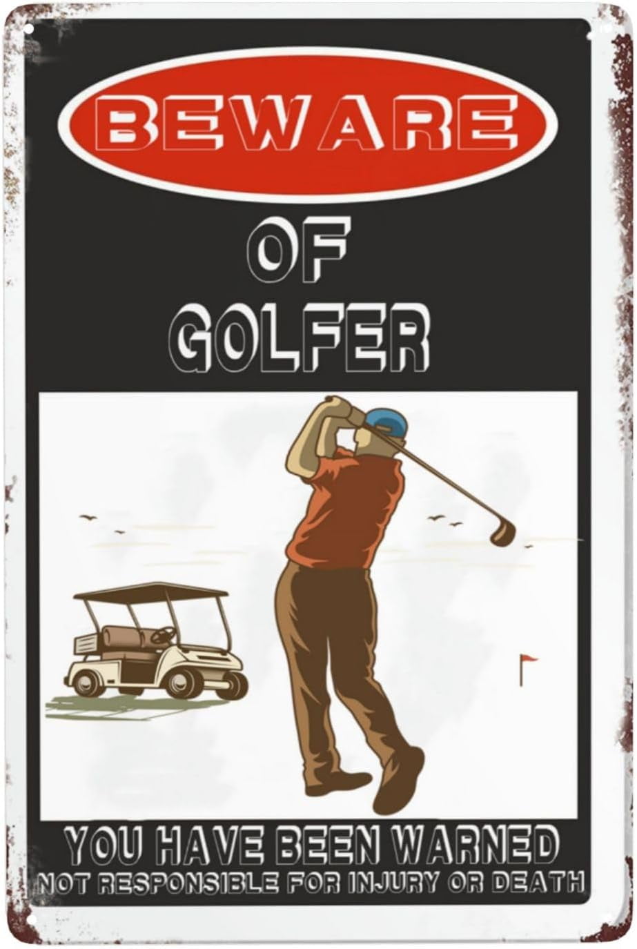 Beware Of Golfer Sign,12"X 8" Rust Free Beware Of Golfer Warning Signs ...