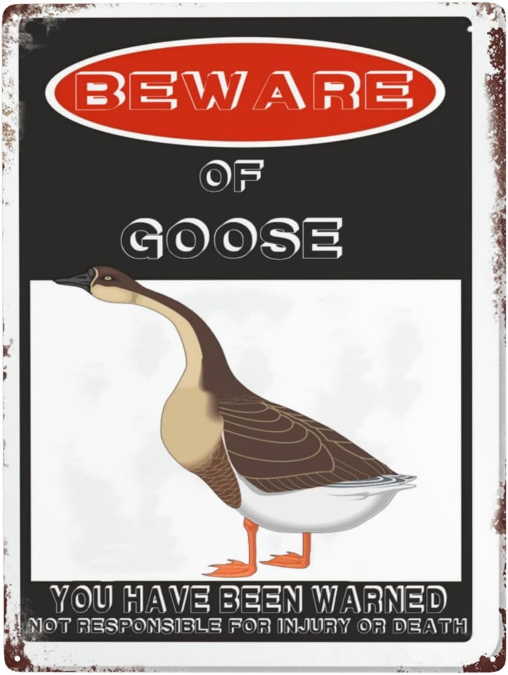 Beware Of Goose Sign,12"X 17.2" Rust Free Beware Of Goose Warning Signs ...