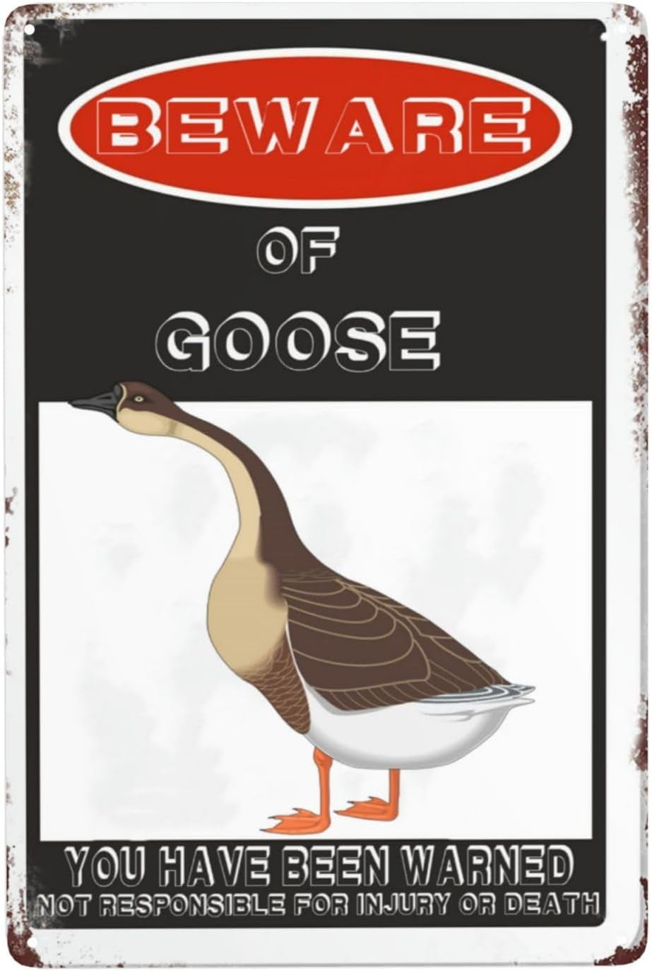 Beware Of Goose Sign,12"X 8" Rust Free Beware Of Goose Warning Signs ...