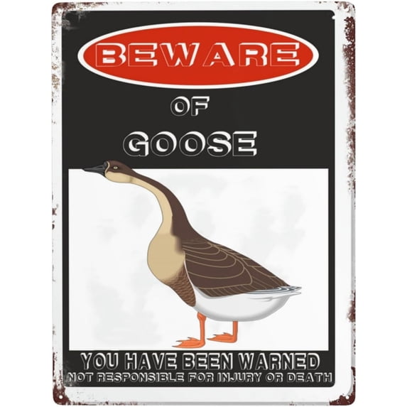 Beware Of Goose Sign,12"x8" Rust Free Beware Of Goose Warning Signs ...
