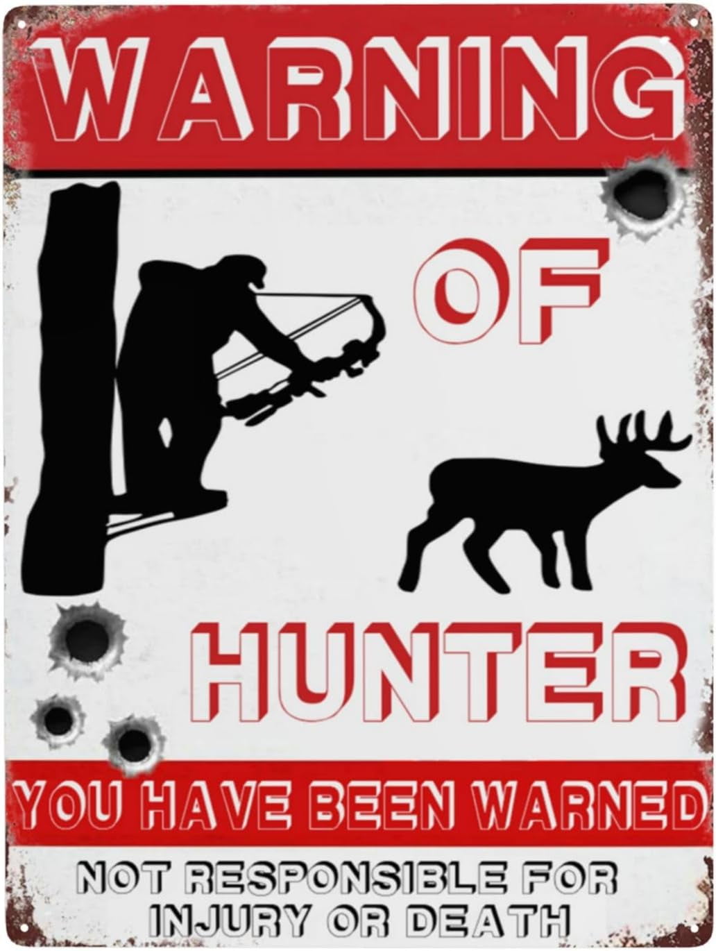 Beware Of Hunter Sign Metal Tin Sign 8x12 Inch - Walmart.com