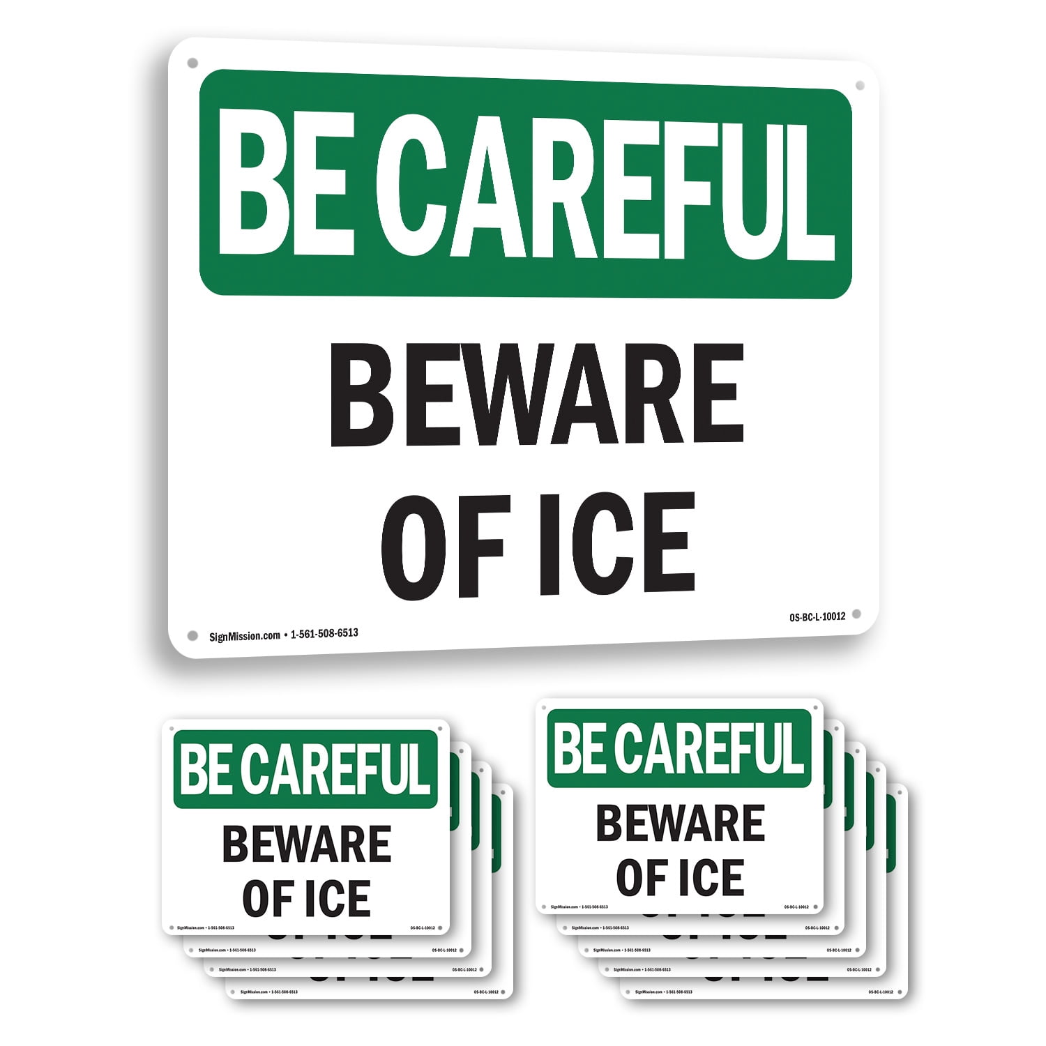Beware Of Ice OSHA Be Careful Aluminum Sign 14 Inch x 10 Inch - 10 Pack ...