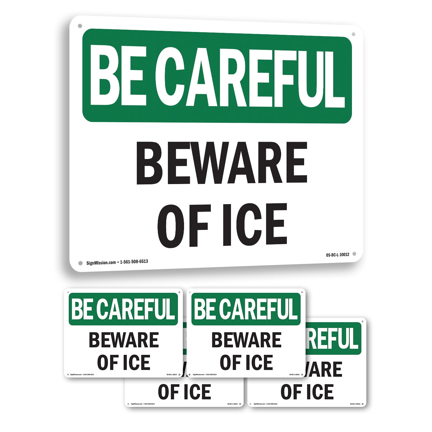 Beware Of Ice OSHA Be Careful Aluminum Sign 24 Inch x 18 Inch - 5 Pack ...