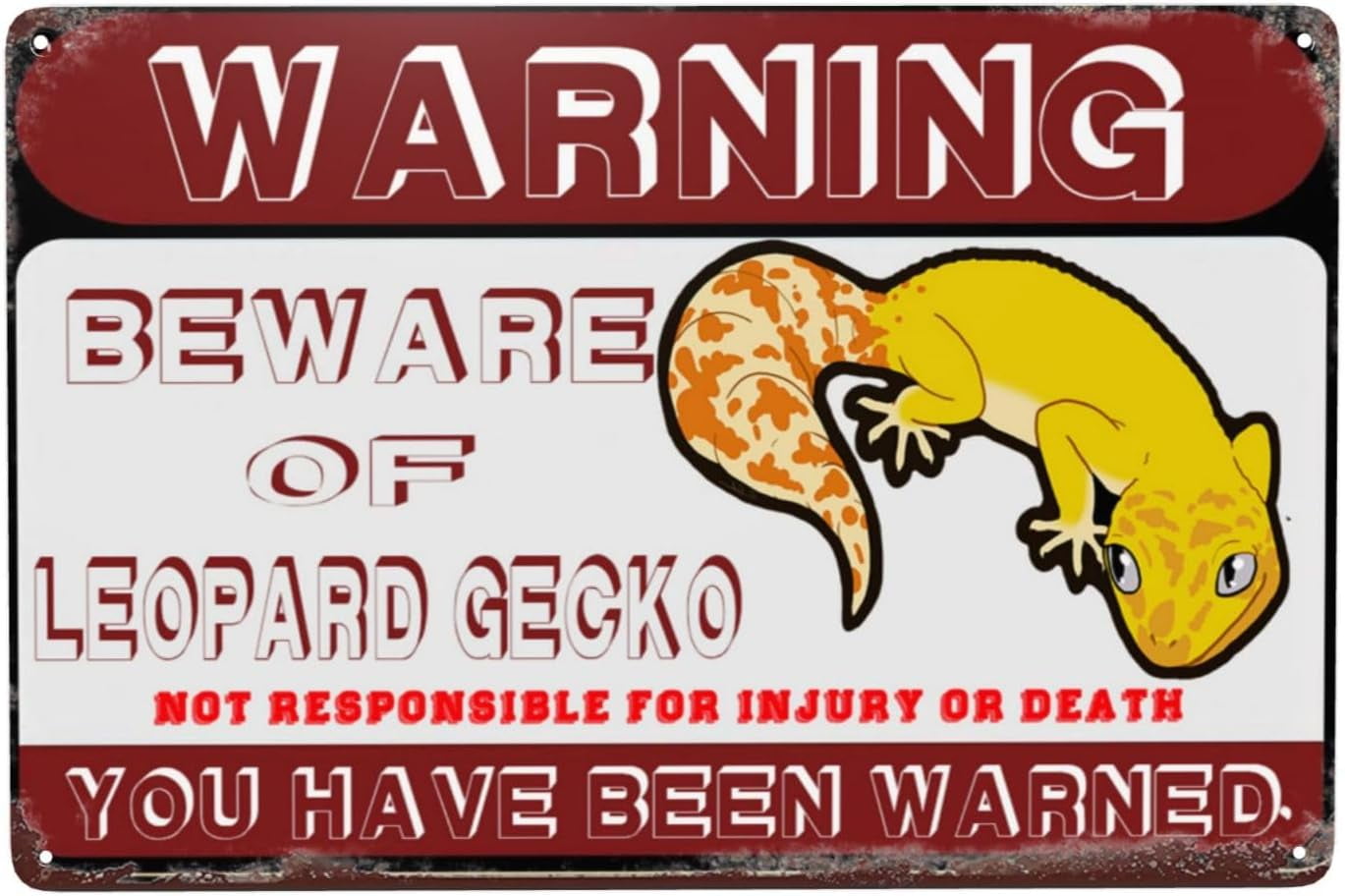 Beware Of Leopard Gecko Metal Sign Warning Sign Safety Signs For Home ...