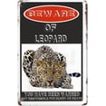Beware Of Leopard Sign,12"X 8" Rust Free Beware Of Leopard Warning ...