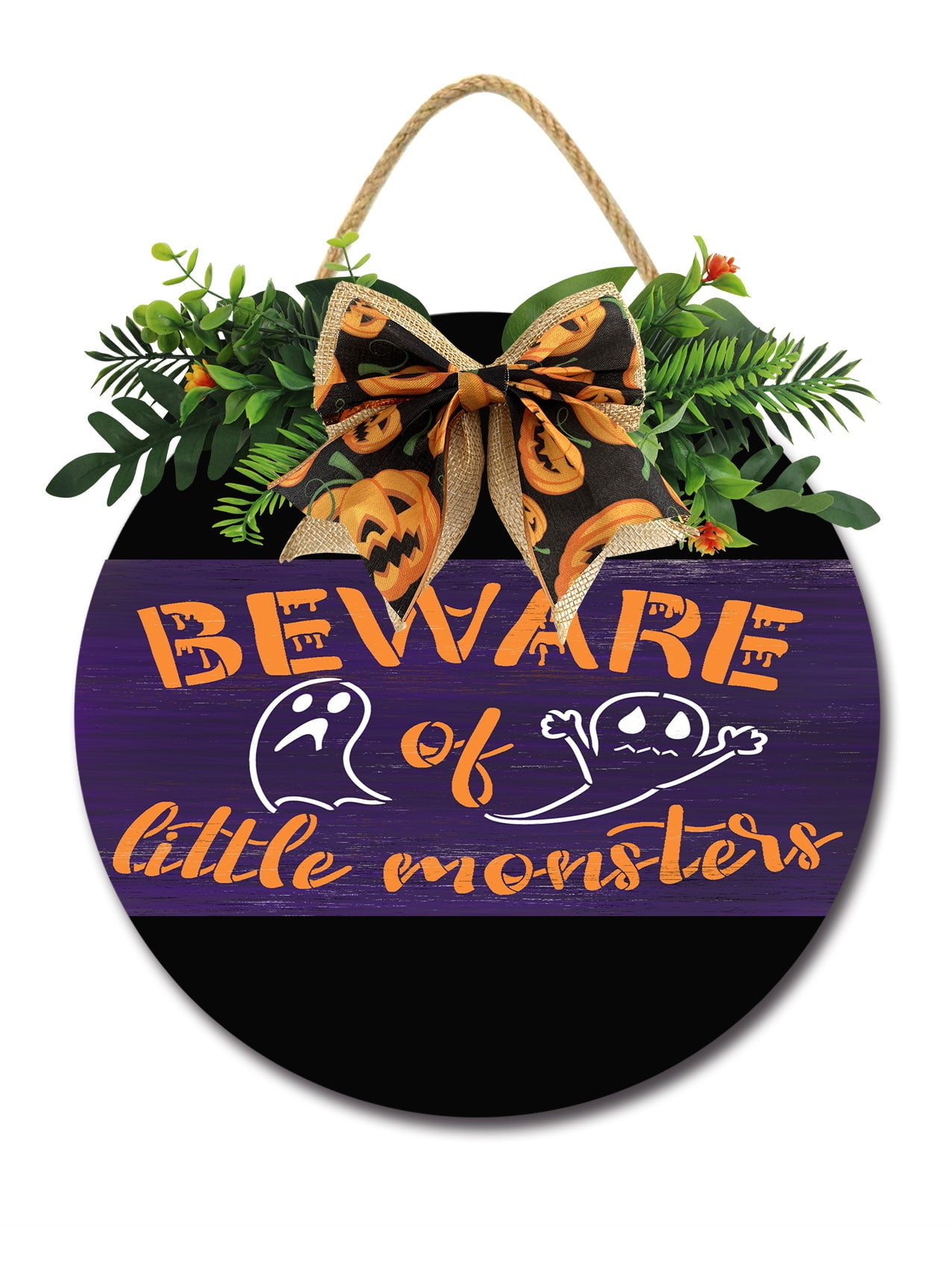 Beware Of Little Monsters Sign Front Door Porch Decorations, Round ...