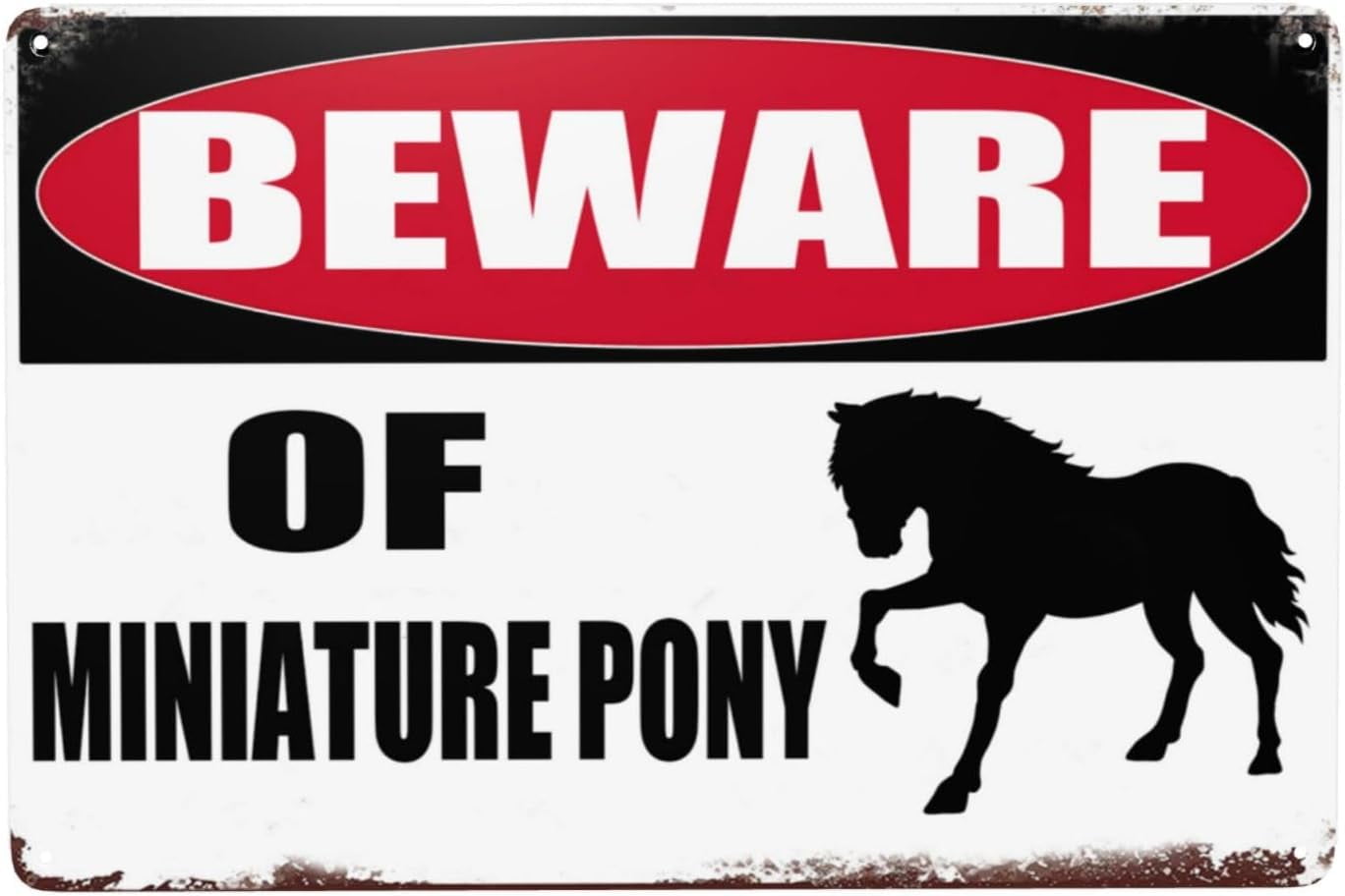 Beware Of Miniature Pony Metal Tin Sign Warning Sign Safety Signs For ...