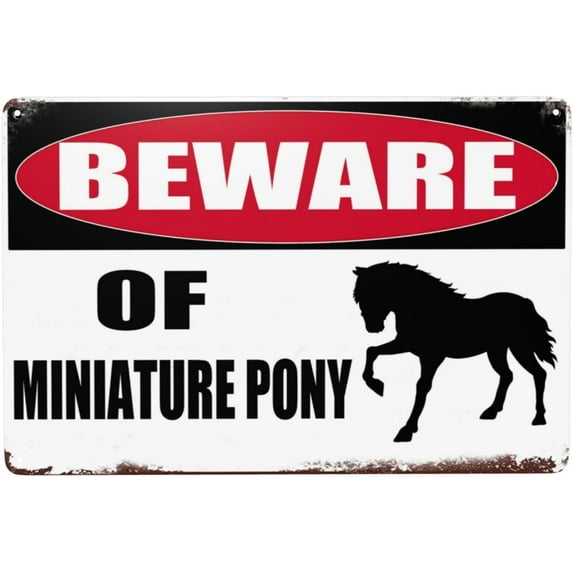 Beware Of Miniature Pony Metal Tin Sign Warning Sign Safety Signs For ...