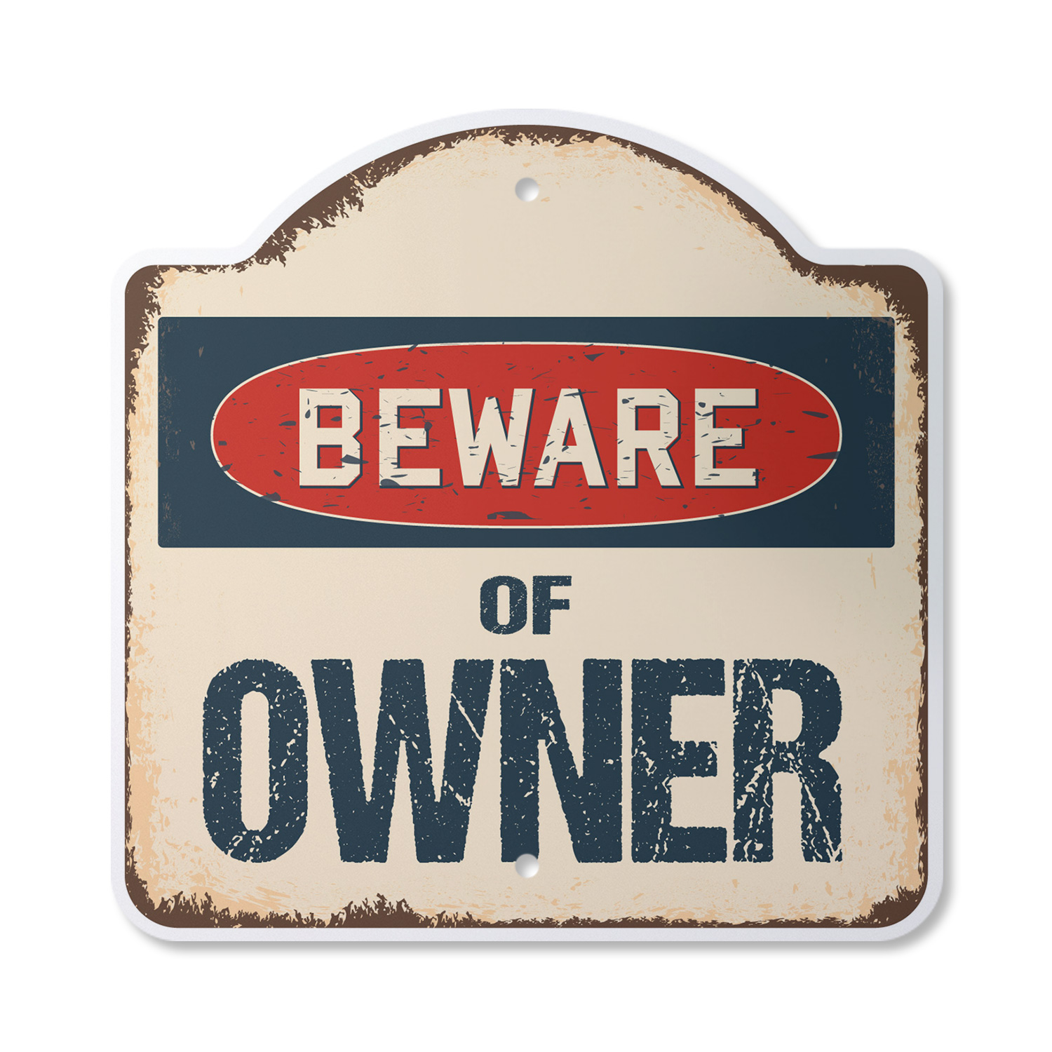 Beware Of Owner 14" X 14" Sign | Indoor/Outdoor Plastic | SignMission ...