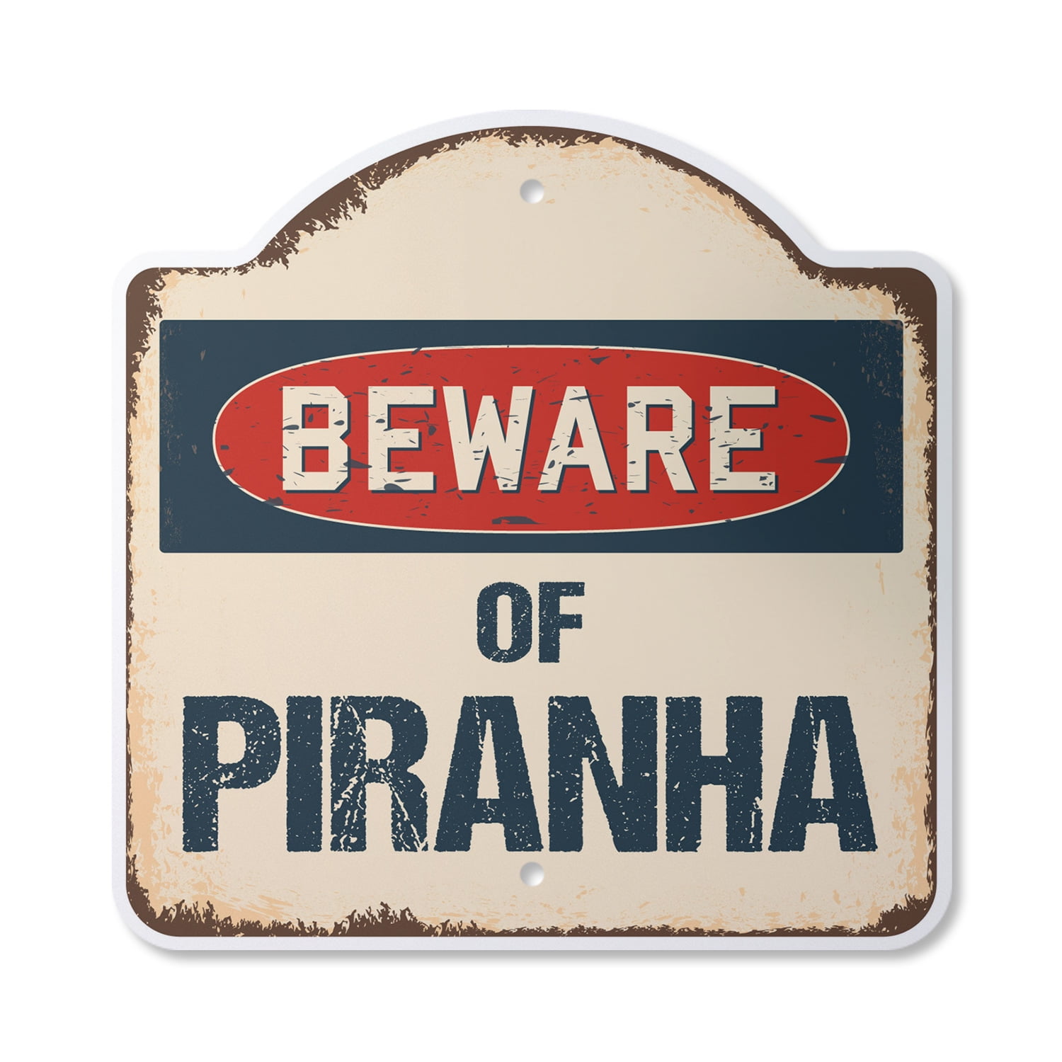 Beware Of Piranha 14" X 14" Sign | Indoor/Outdoor Plastic | SignMission ...