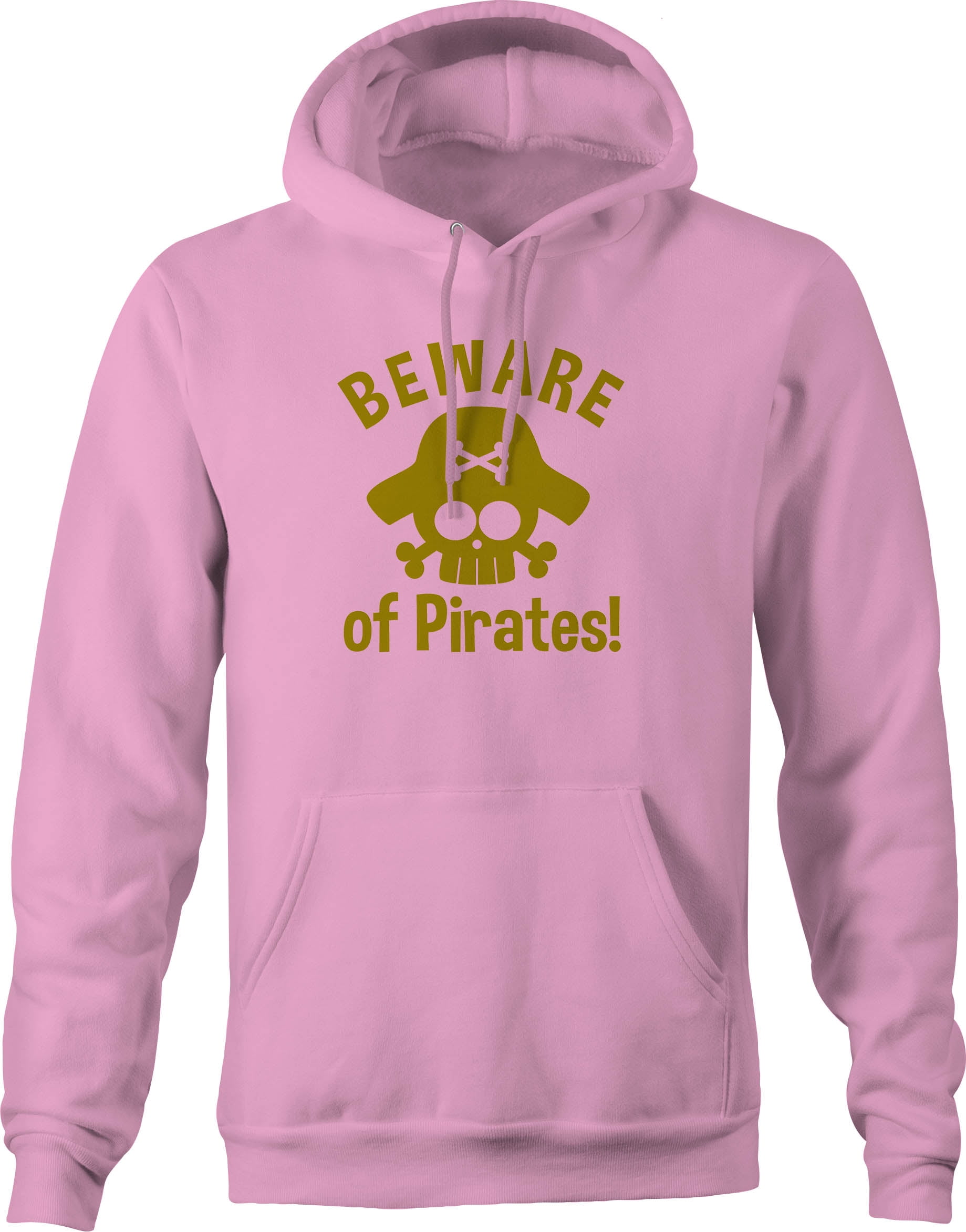 Beware Of Pirates Skull Wearing Pirate Hat Coastal Robber Pink Hoodie ...