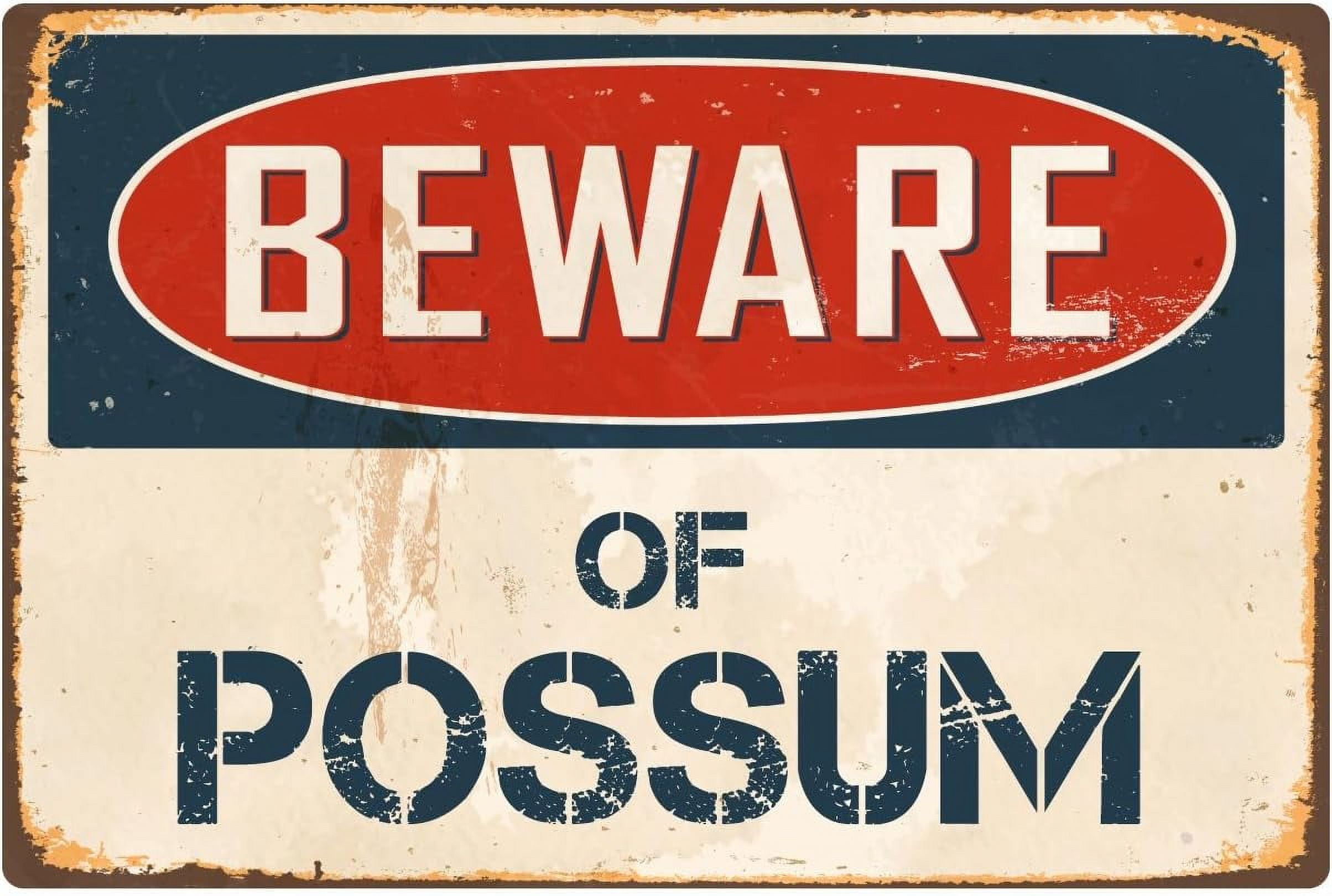 Beware Of Possum 8” x 12” Vintage Aluminum Retro Metal Sign VS341 ...