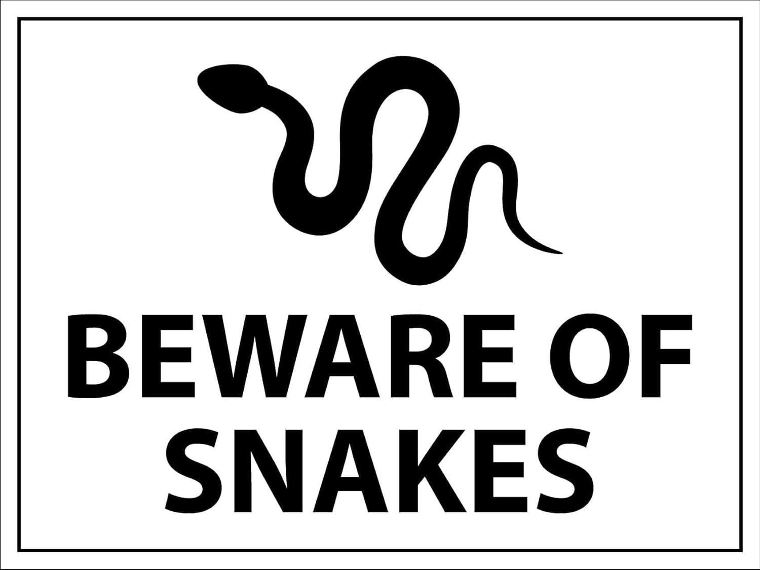 Beware Of Snakes Horizontal Sign Animal Signs 12 X 16 Inch Metal Tin ...