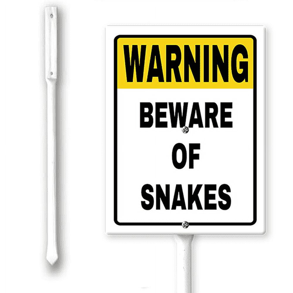 Beware Of Snakes Yard Sign with Stake 7 x 8.8 inch Aluminum Sign,Easy ...