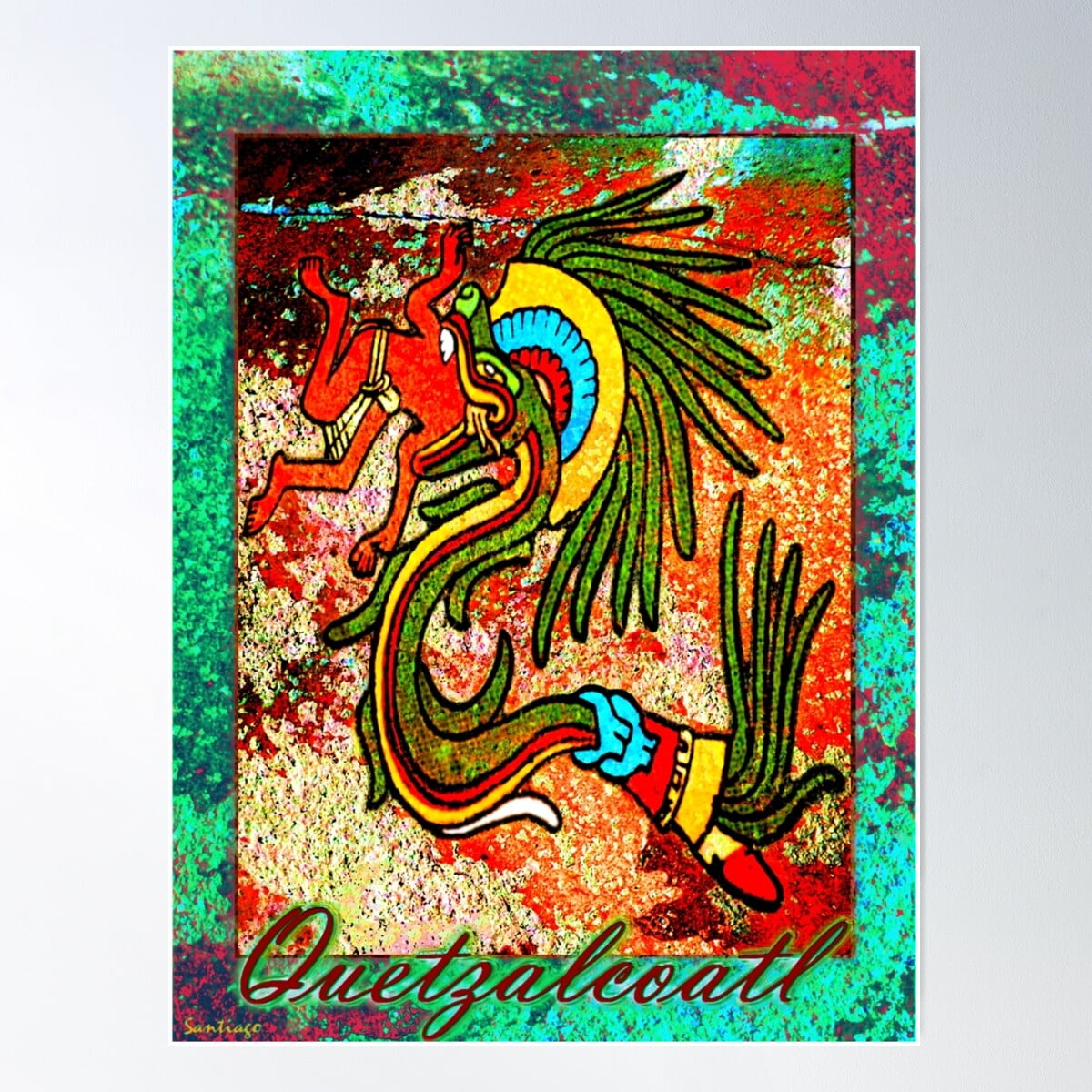 Beware Of The Aztec Snake (Quetzalcoatl) - V2 Poster Wall Art, Modern ...