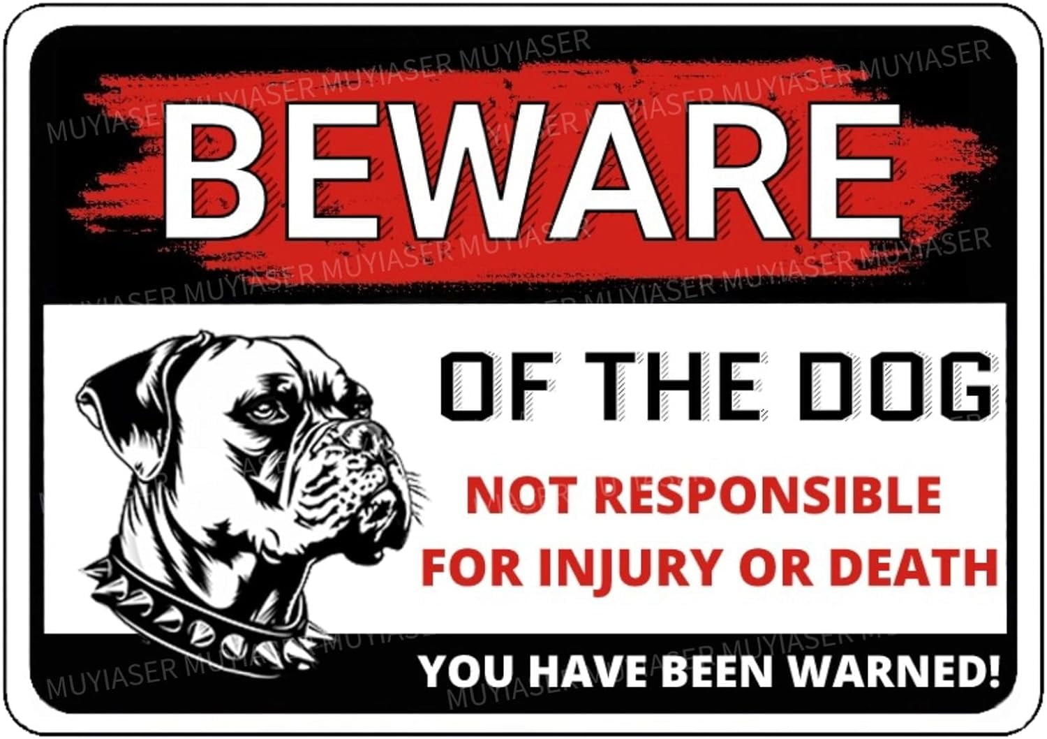 Beware Of The Dog Boxer You Have Been Warned Metal Tin Signs Outdoor ...