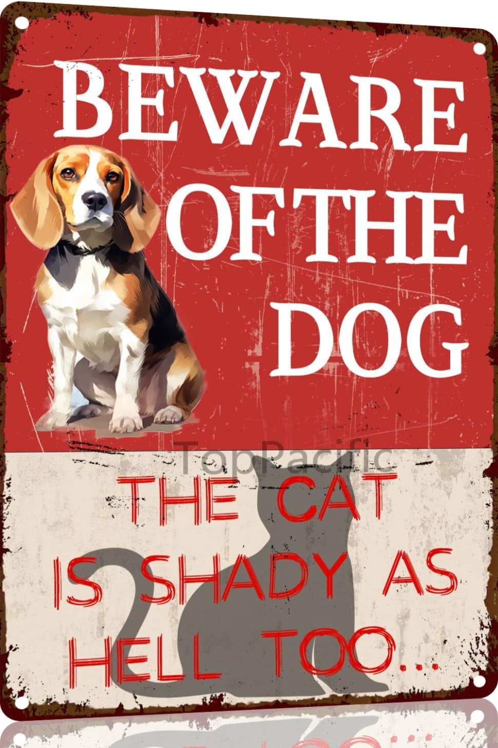 Beware Of The Dog Funny Beagle Warning Metal Signs Dog Signs For Yard ...