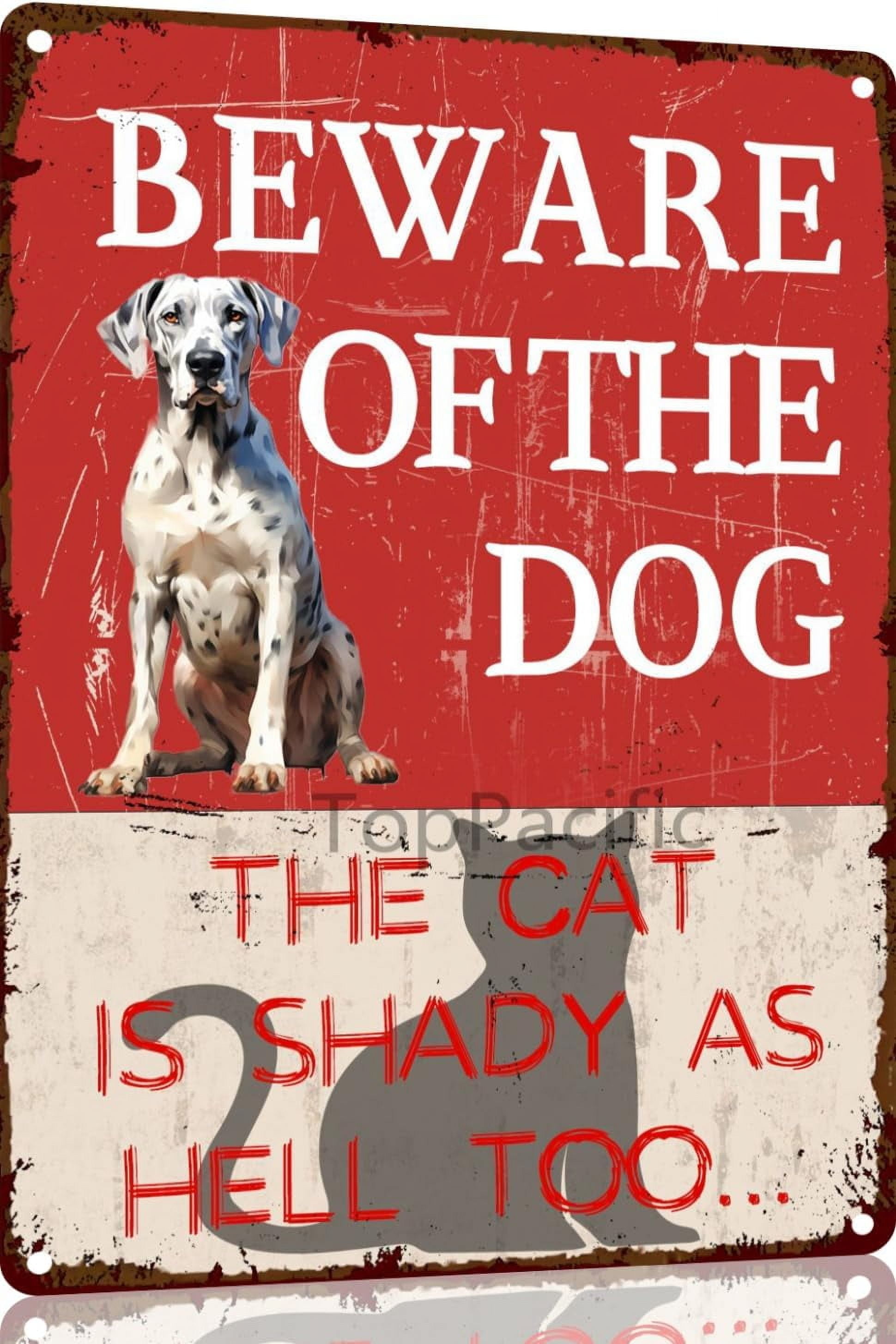 Beware Of The Dog Funny Great Dane Warning Metal Signs Dog Signs For ...