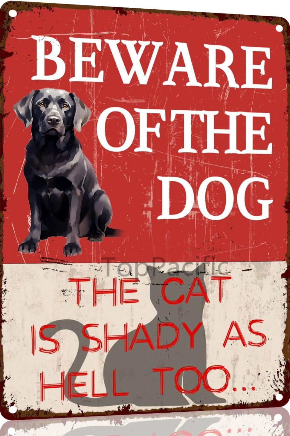Beware Of The Dog Funny Labrador Retriever Warning Metal Signs Dog ...