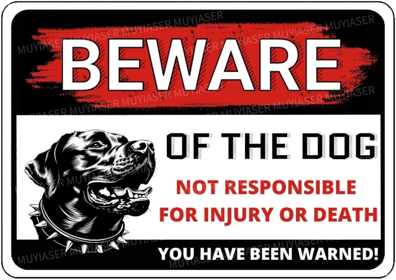 Beware Of The Dog Labrador You Have Been Warned Metal Tin Signs Outdoor ...
