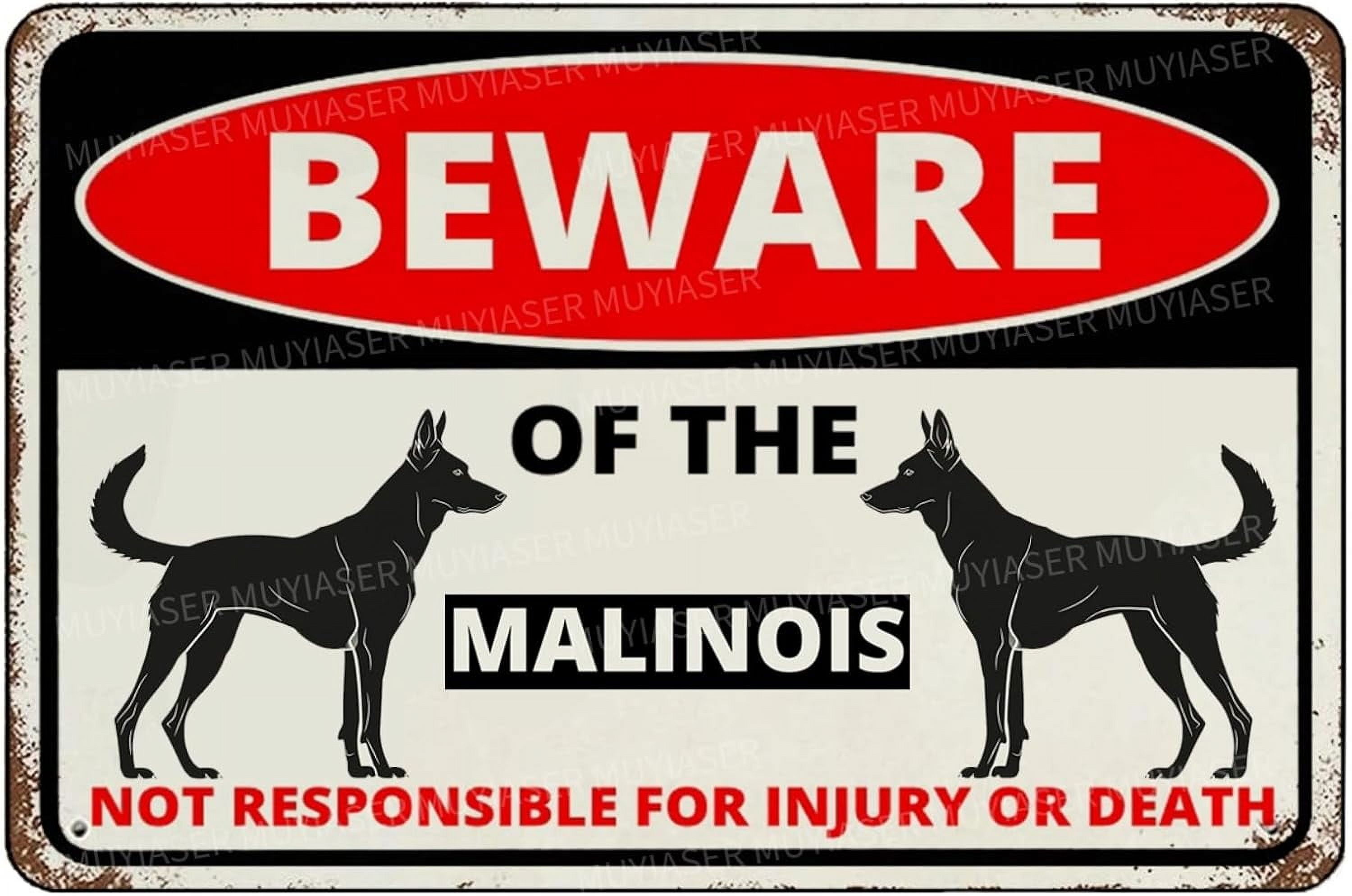 Beware Of The Dog Malinois Sign Aluminum Metal Tin Signs Outdoor Yard ...