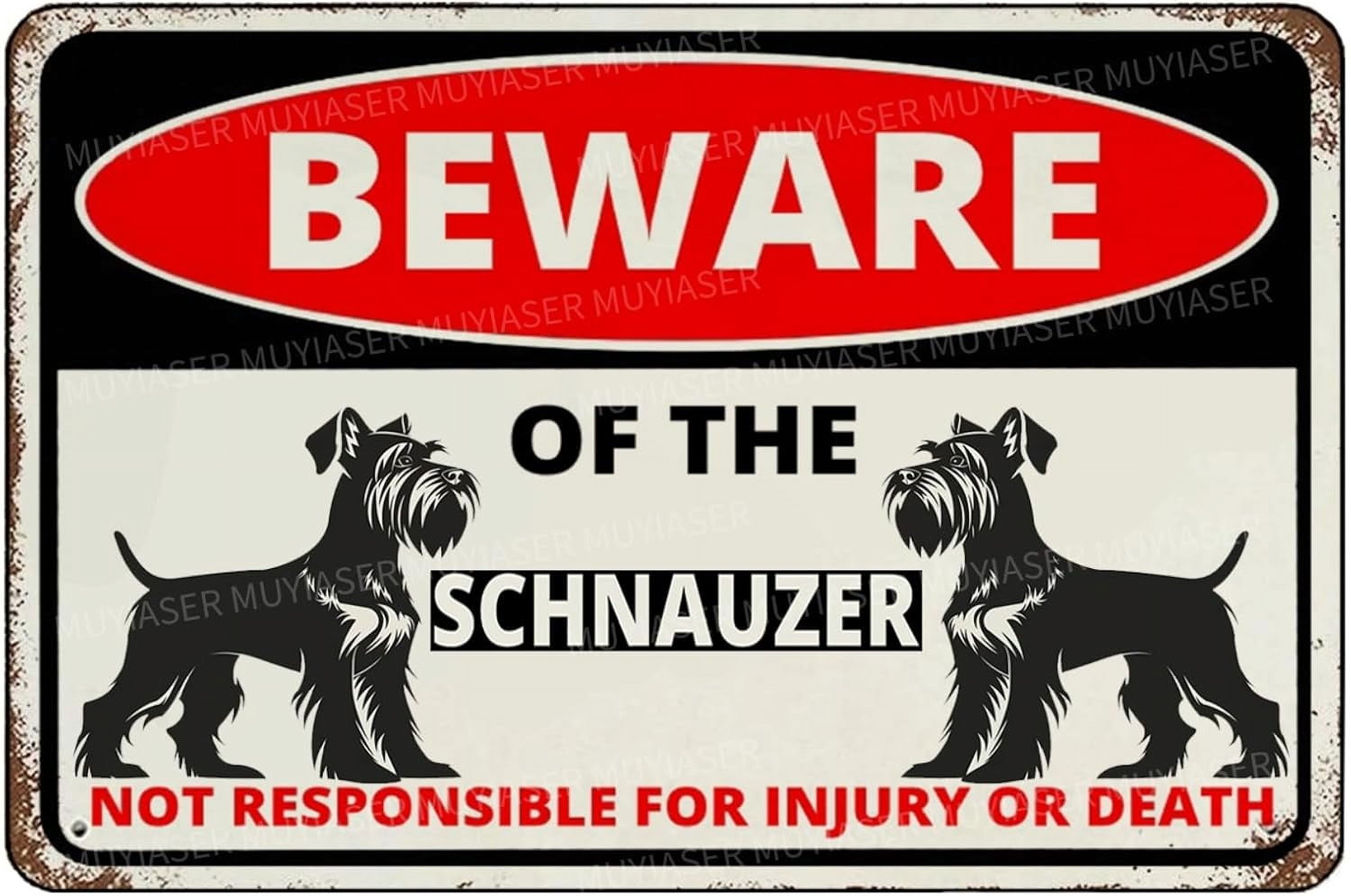 Beware Of The Dog Schnauzer Sign Metal Tin Signs Outdoor Yard Sign ...