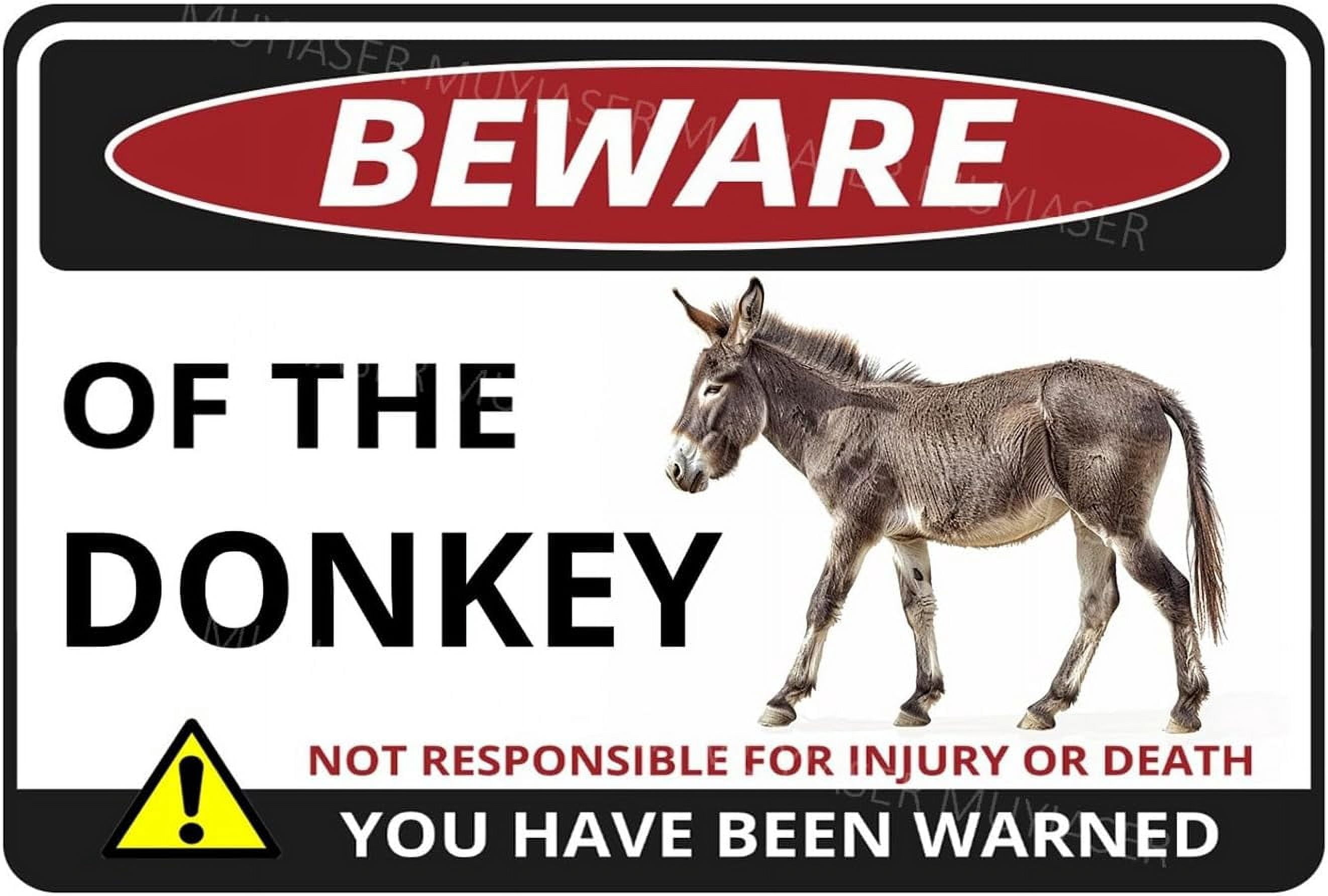Beware Of The Donkey Sign You Have Been Warned Aluminum Metal Tin Signs ...