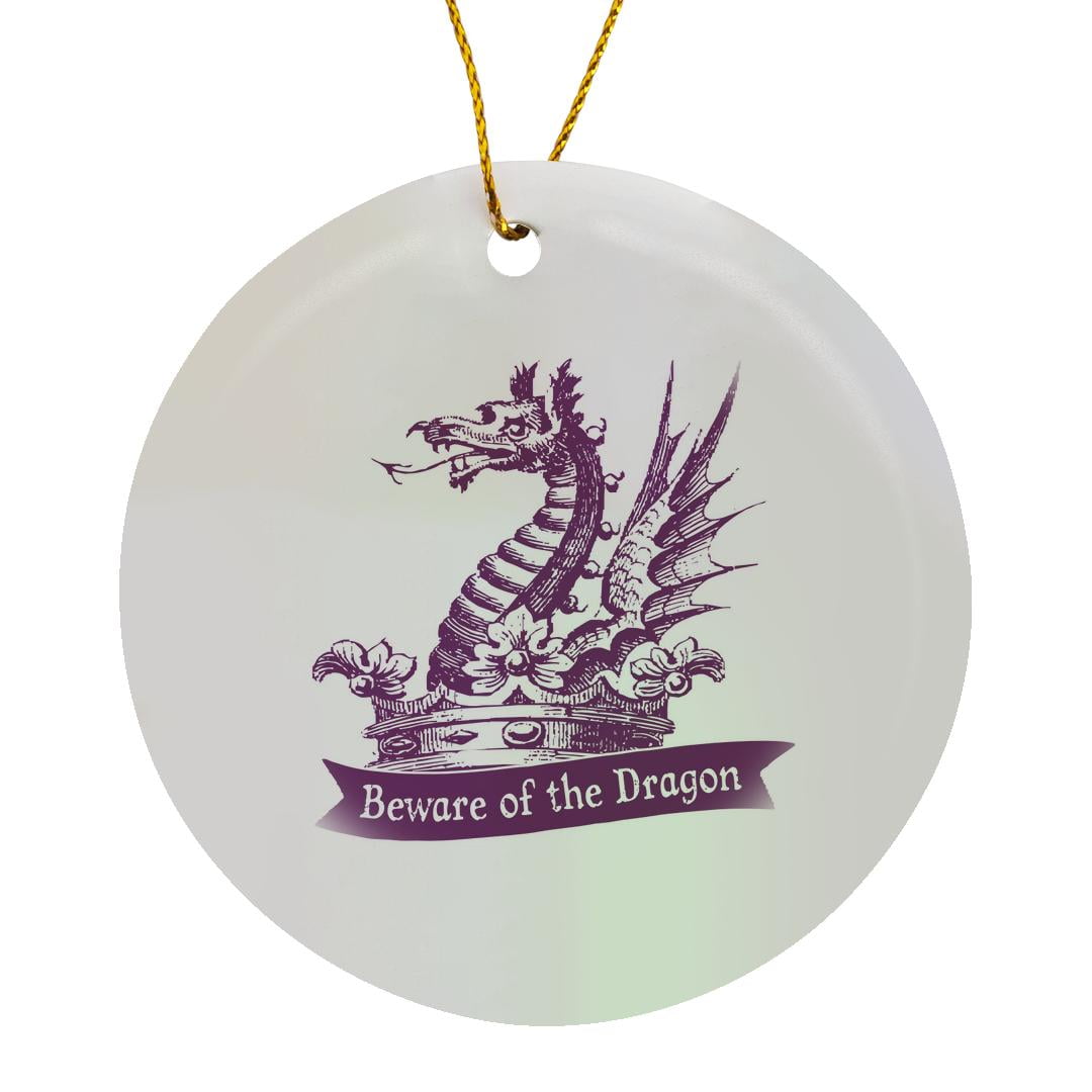 3drose, Beware of the Dragon- Heraldic Dragon and Text in Purple ...