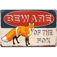 Beware Of The Fox Metal Sign Warning Sign Safety Signs For Home Outdoor ...