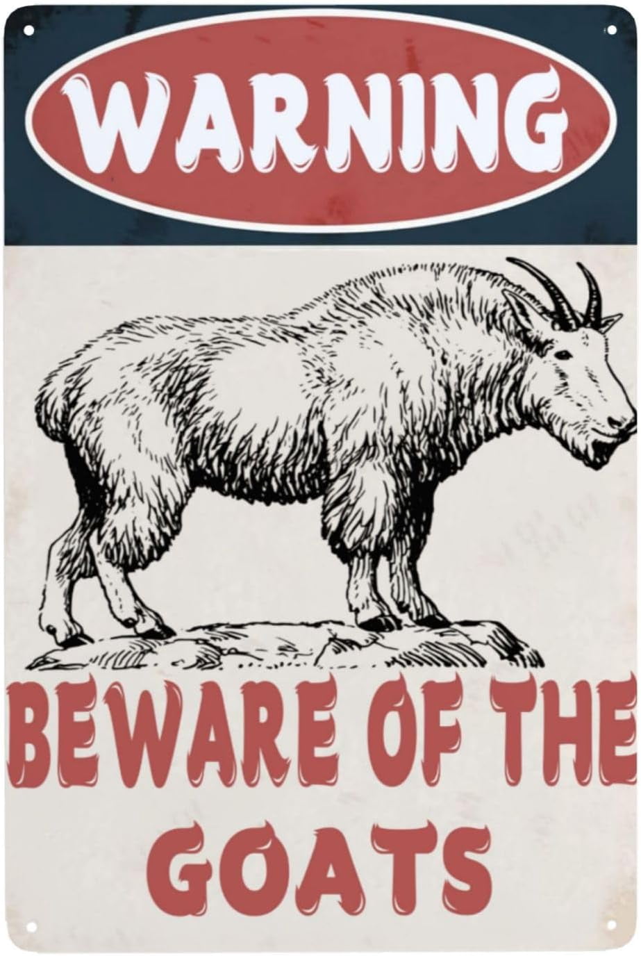 Beware Of The Goats Metal Tin Sign Warning Sign Safety Signs For Home ...