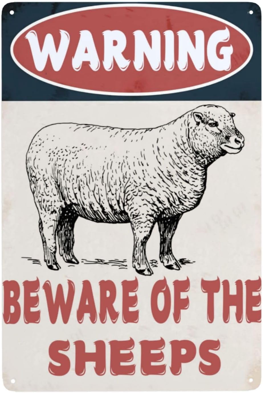 Beware Of The Sheeps Metal Tin Sign Warning Sign Safety Signs For Home ...