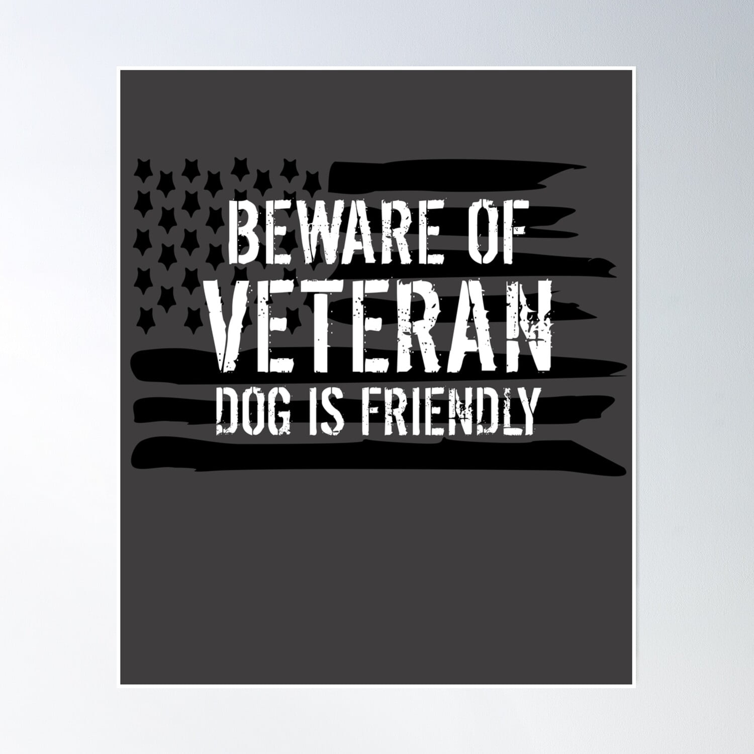 Beware Of Veteran Ptsd Service Dog Poster Wall Art, Modern Wall Decor ...